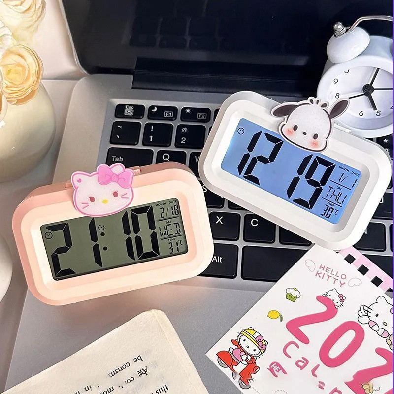 Simple Digital Alarm Clocks Cute Kitten Pattern Clocks Mini Desktop ...