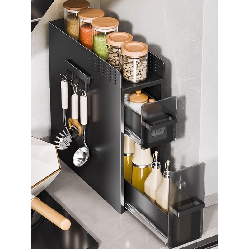 Kitchen Seasoning Shelf Multifunctional Pull-Out Narrow Edge Storage ...