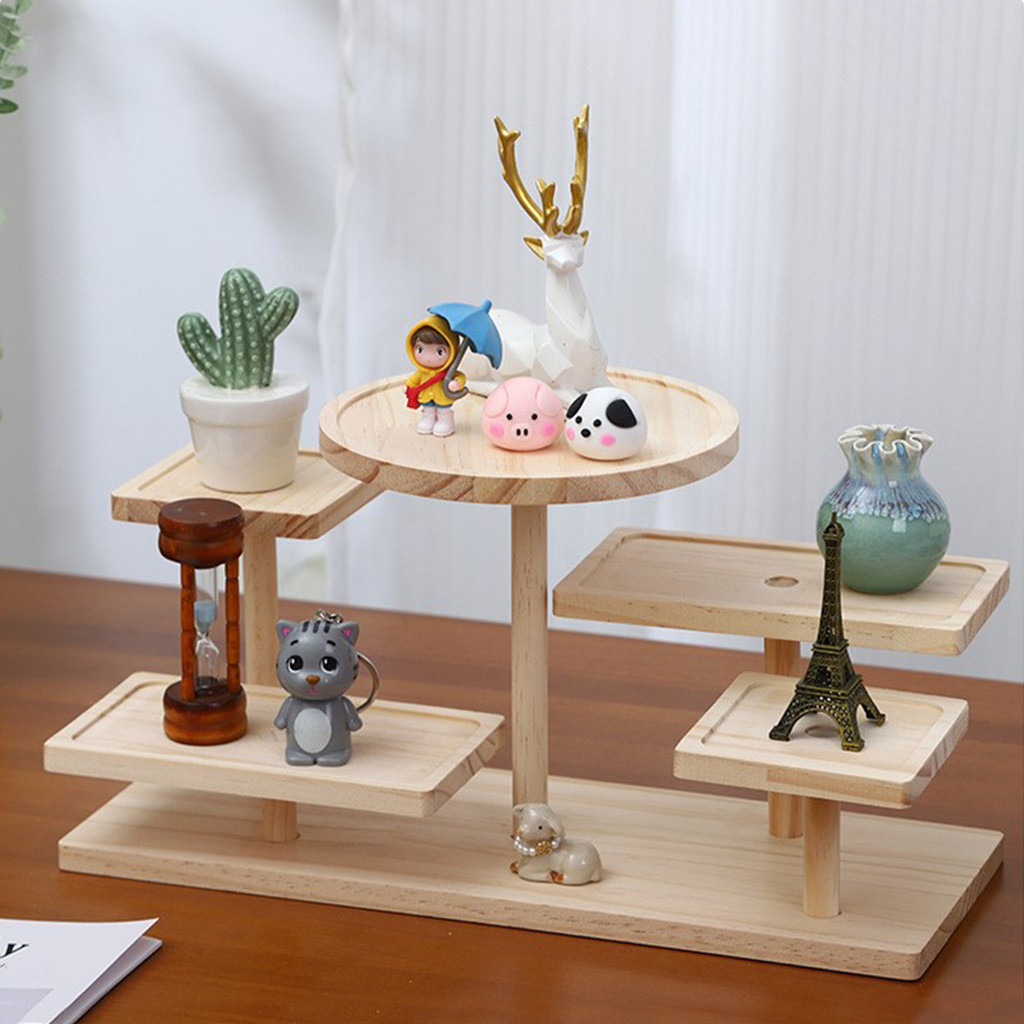 Wood Display Shelf Wood Figurine Display Stand Shelf Solid Wood Display ...