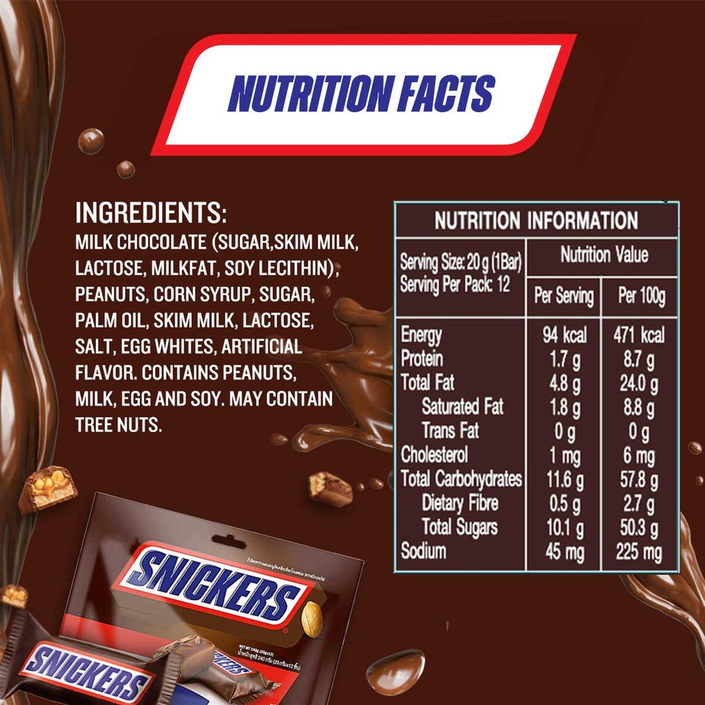 [Mingyu's Favorite] Snickers Peanut Bar Fun Size 240G Bonus Pack (12'S ...