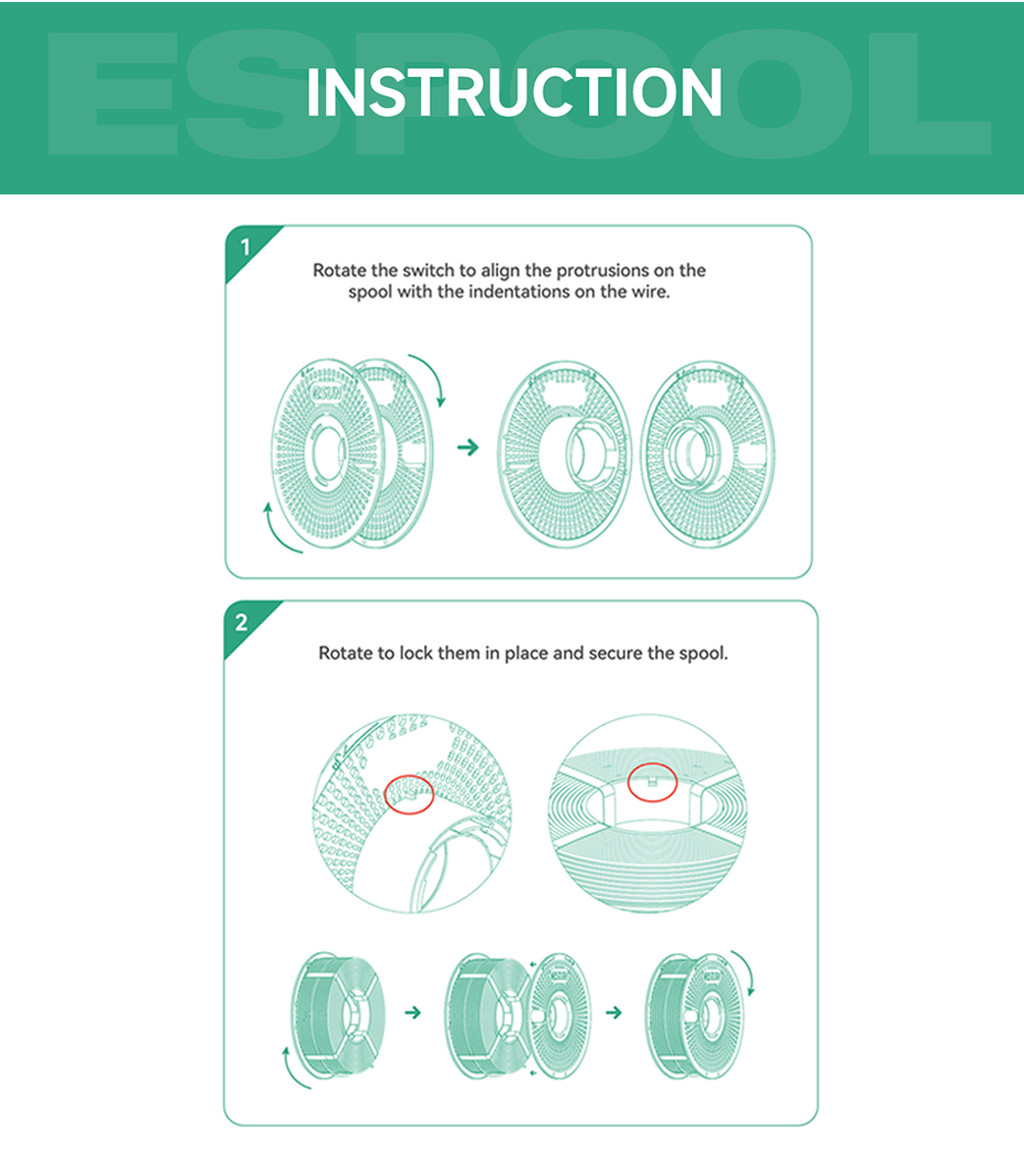 eSun eSpool+ Reusable Filament Spool for Refill Filament, Bambu Lab ...