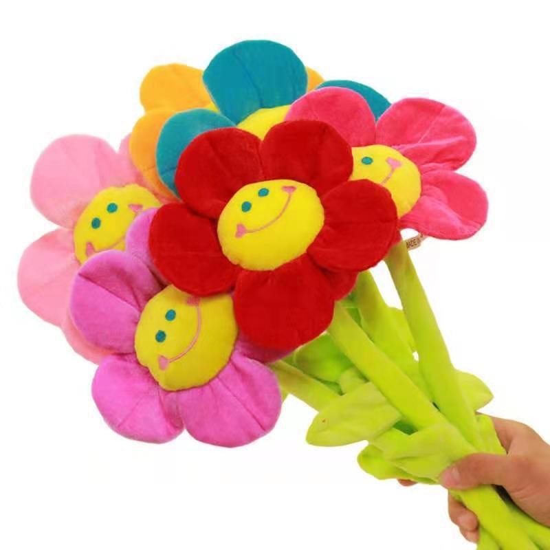 30/45cm SunFlower Foldable Stand Smile Sun Flower Stuffed Plush Soft ...