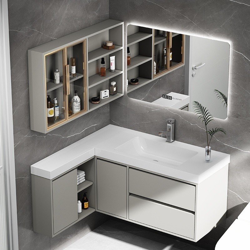 Bathroom Cabinet Seamless Bathroom Cabinet Rock Slab Basin Wall Corner ...
