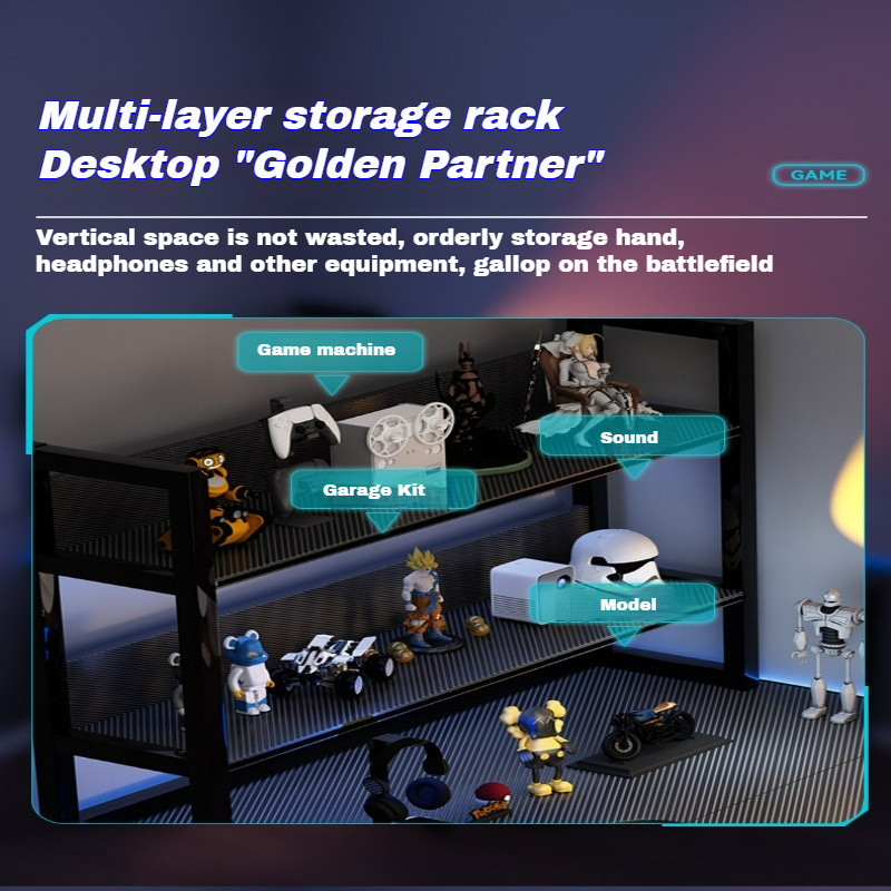 SG STOCK Corner 2 L Shape Table Computer Table Organizer Gaming Table ...