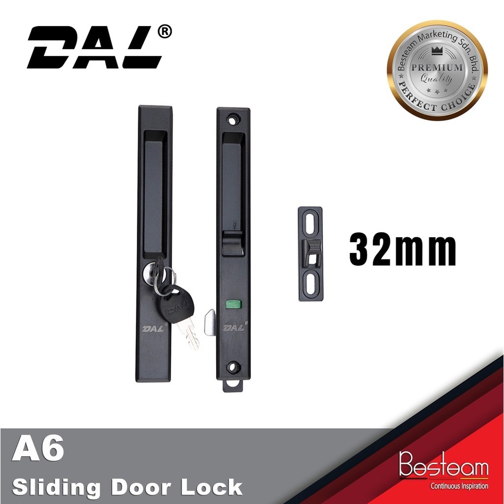 DAL A6 Sliding Door Lock with Key (32mm) | Shopee Singapore