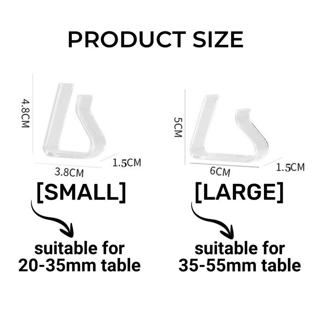 4pcs Transparent Tablecloth Clip Anti-Slip Table Cloth Clip Plastic ...