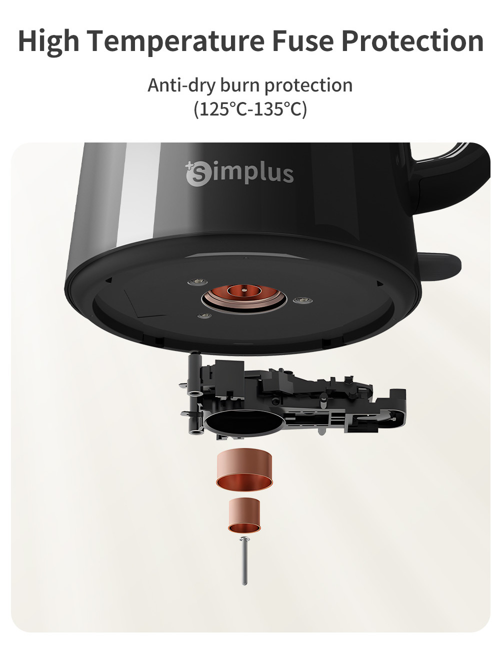 Simplus 1.7L Electric Kettle | 1500W Fast Heating | 304 Stainless Steel ...