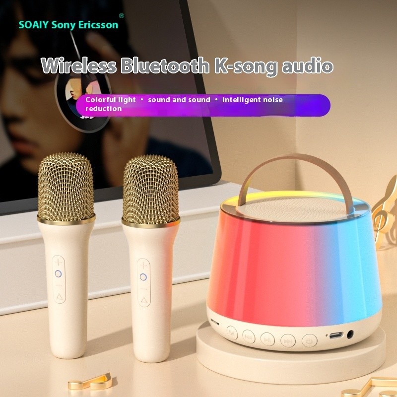 Bluetooth Speaker Karaoke Set Microphone Singing Small Home KTV Set ...