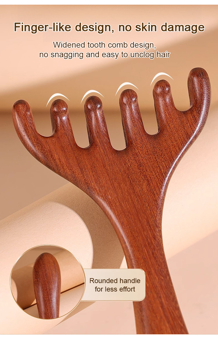 🔥SG Hot🔥 [Antler Comb]🦌 High Quality Sandalwood Meridian Massager ...
