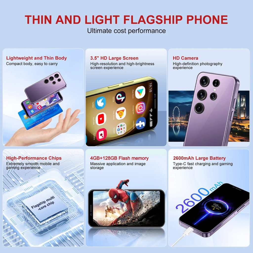 Original S26 Ultra Mini Smartphone 3.5" HD Display 2GB+16GB Mobile ...