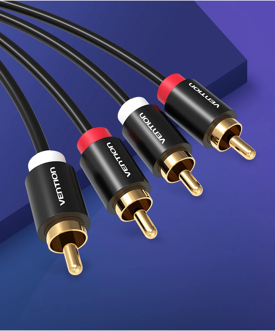 Vention 2 RCA to 2 RCA Cable Male to Male Audio Cable for Home Theater ...