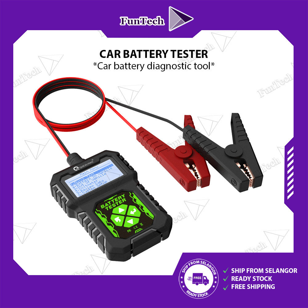 FunTech Car Battery Tester 12V DC Battery Testing Cranking Test ...