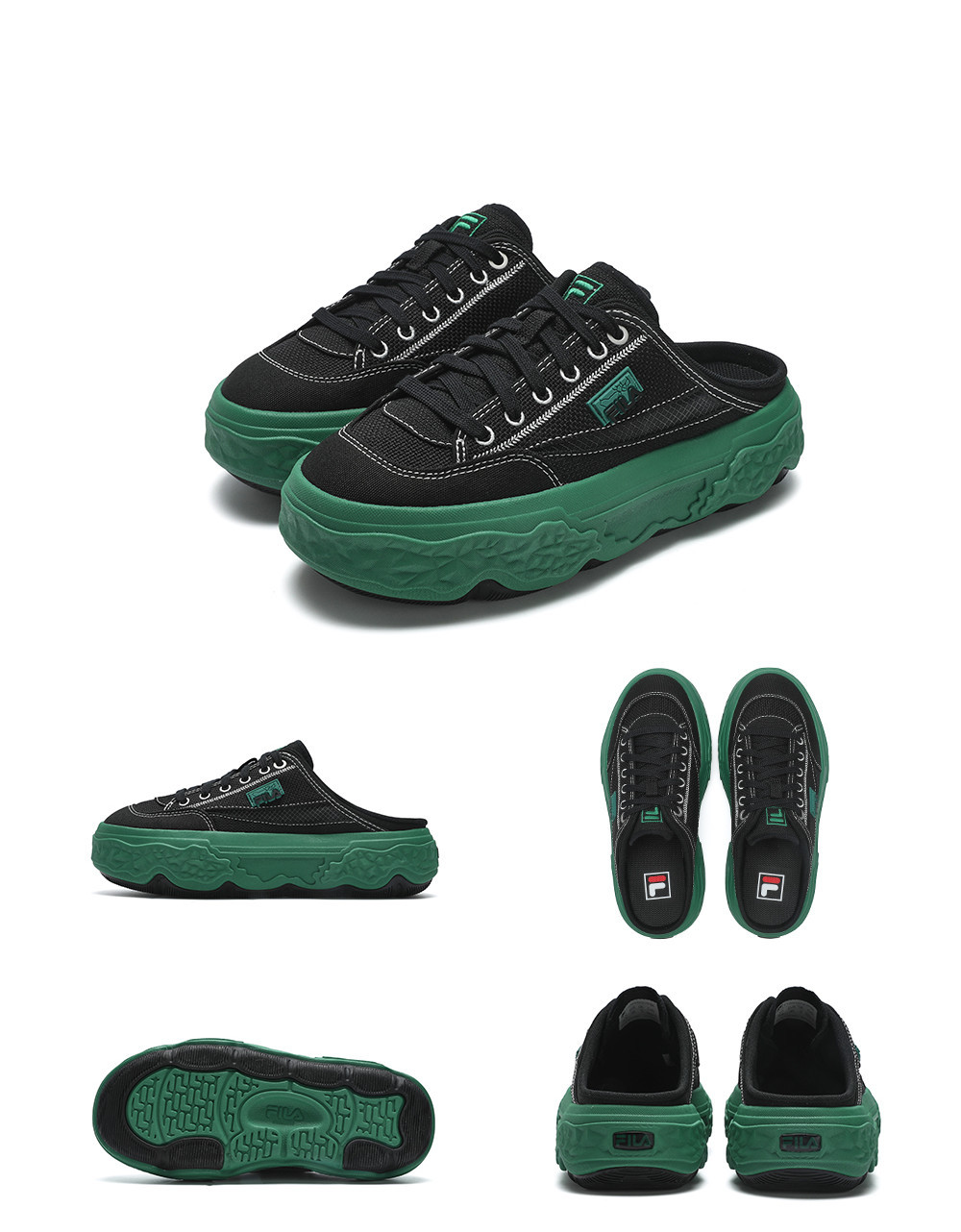 【NEW】FILA CORE FASHION ORIGINALE Rock Mule Women Canvas Shoes (Black ...