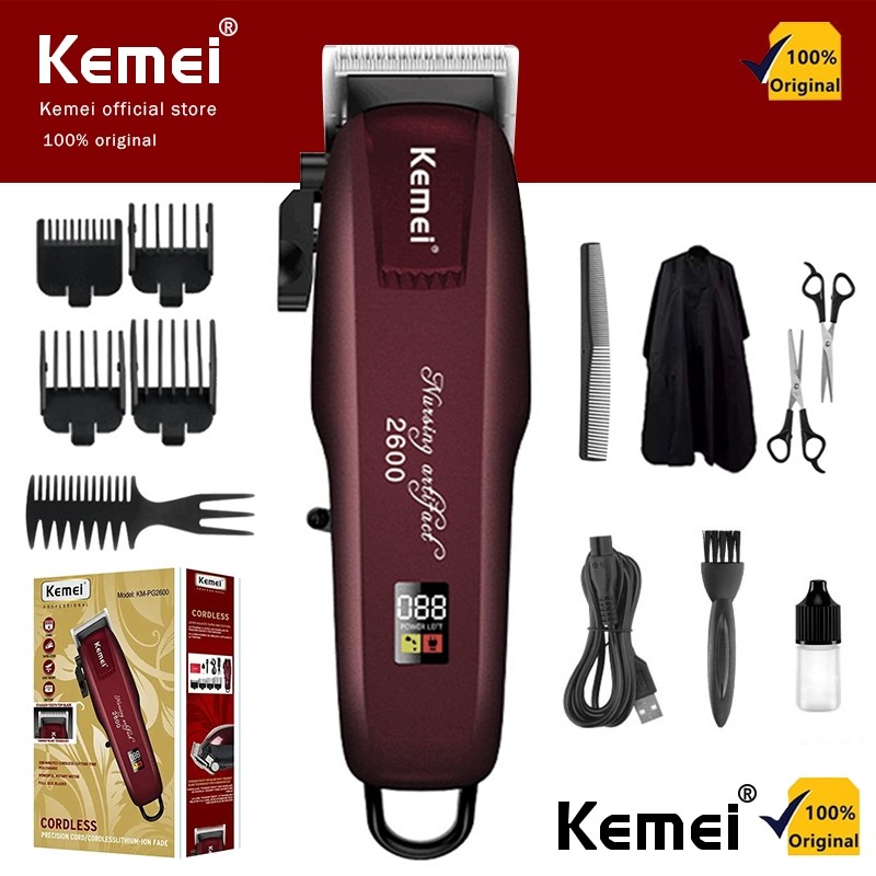 Kemei Rechargeable Electric Hair Clipper For Men Cordless Powerful ...