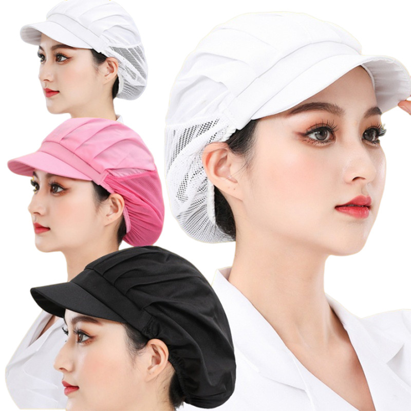 Chef Hat Kitchen Food Service Cooking Cap Chic Hair Nets | Shopee Singapore