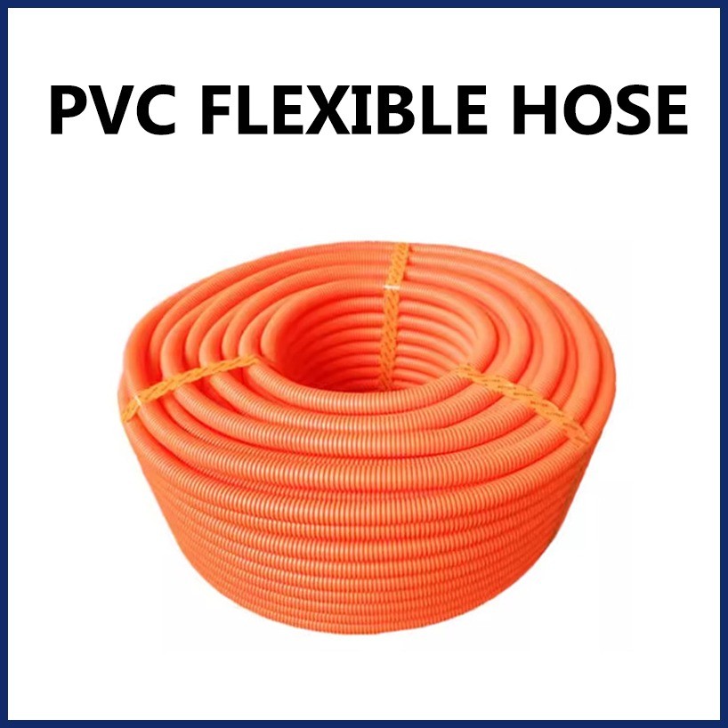 PVC Flexible Hose Orange 50/100m Per Roll Conduit Hose 1/2" 3/4" 1 ...