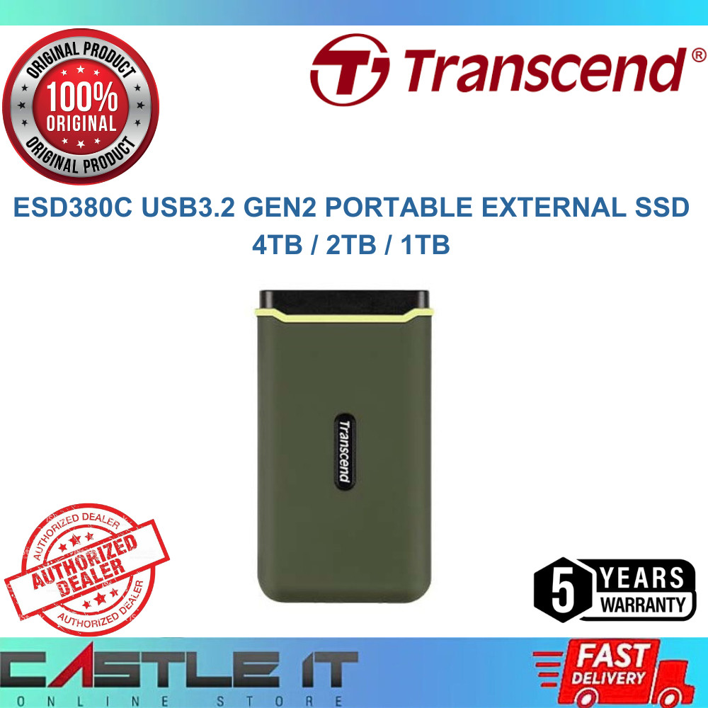 Transcend ESD380C Rugged External SSD 1TB 2TB 4TB USB 3.2 Gen2×2 Storan ...