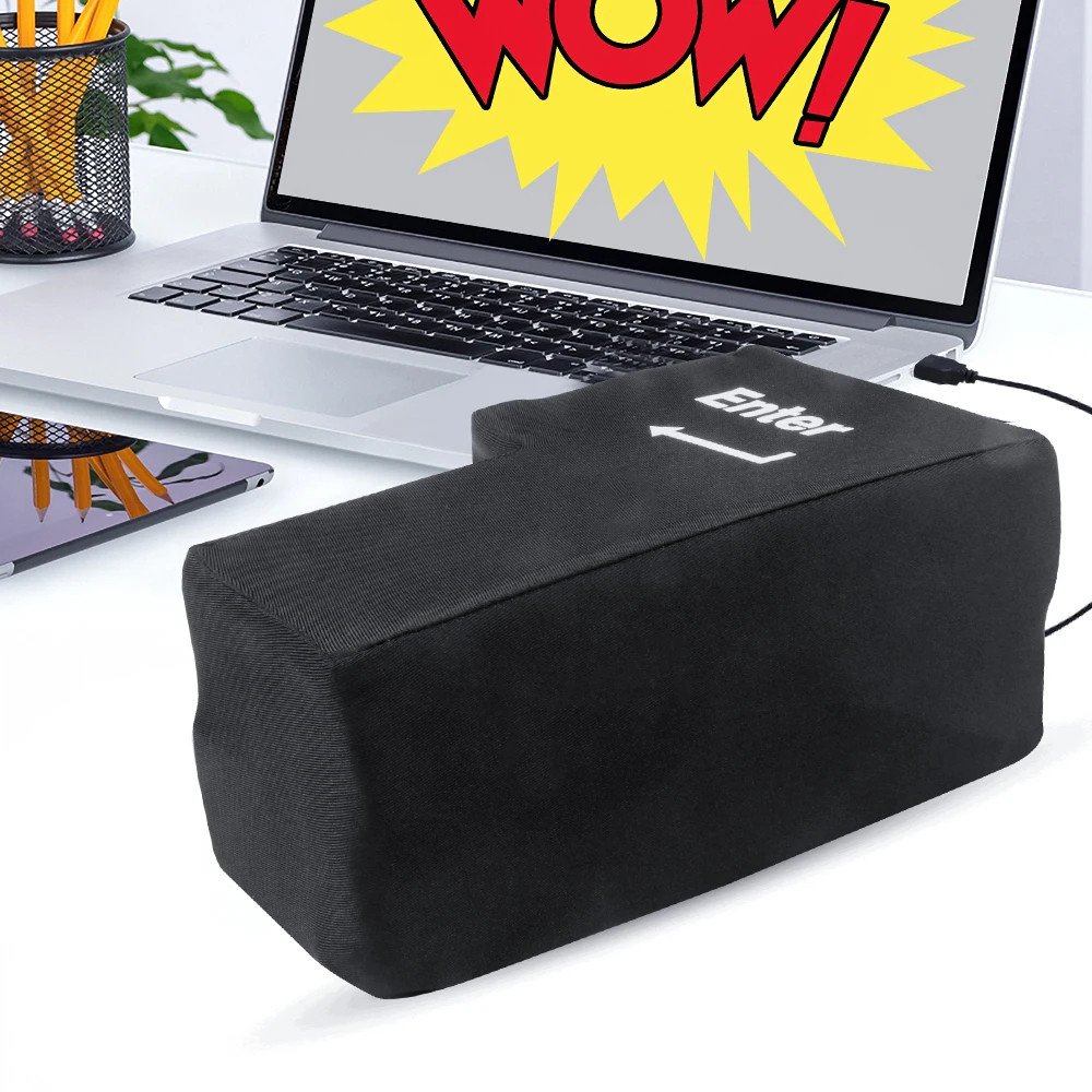 USB Big Enter Key Button For Home Office Stress Relief Pillow Large USB ...