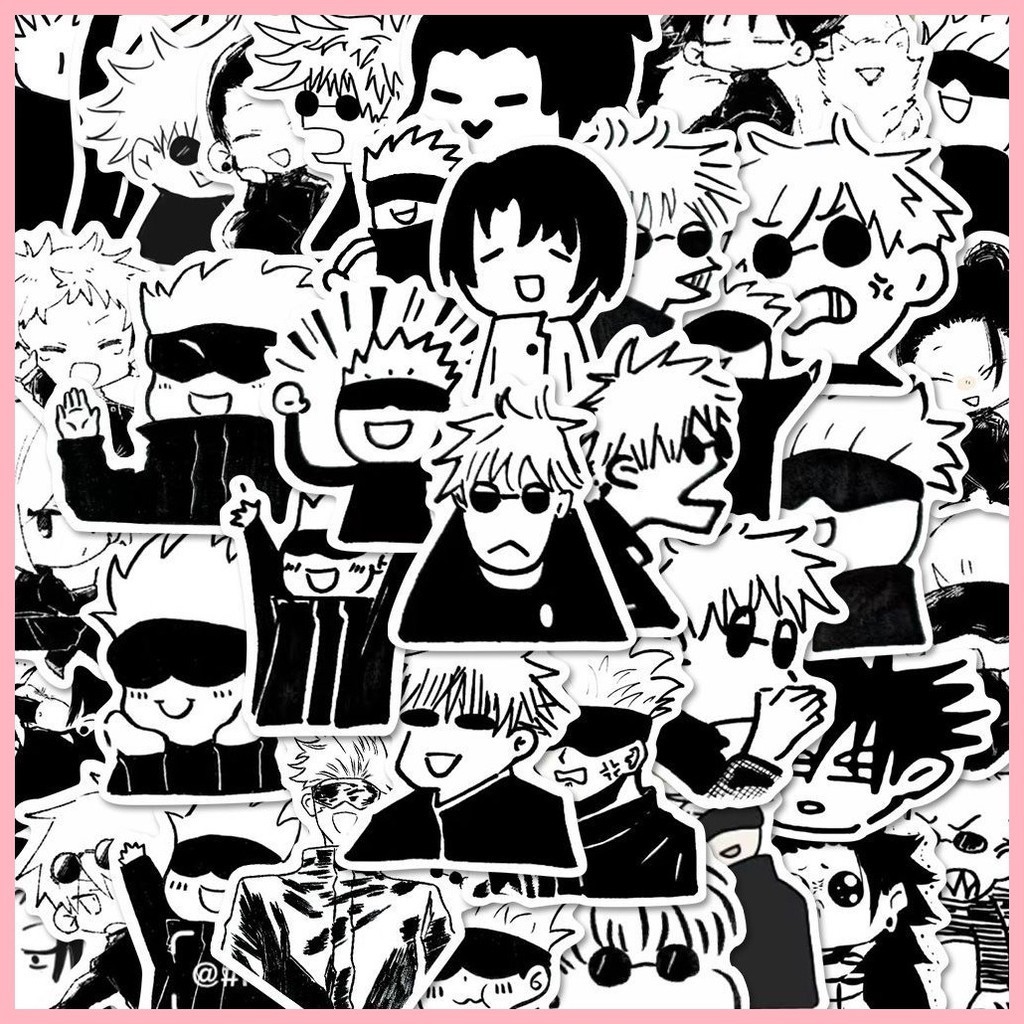 [GUYN] Stickers Jujutsu Kaisen (63 Sheets) Gojo Satoru Black White ...