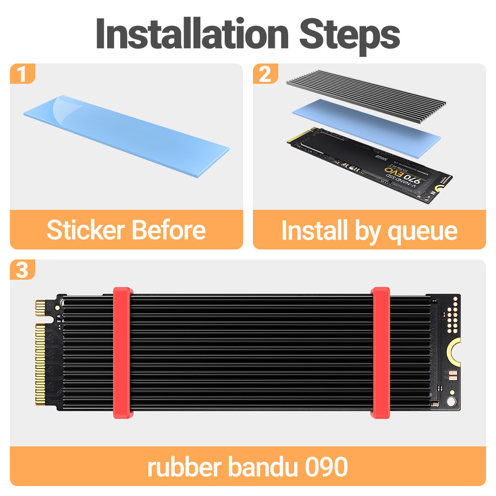 JEYI M.2 SSD Heatsink, Aluminum PS5 Radiator Solid State Drives Cooler ...