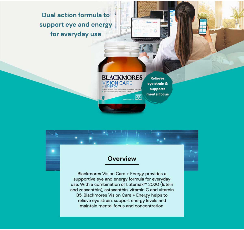 [Bundle of 2] Blackmores Vision Care + Energy (30s) | Support Energy ...