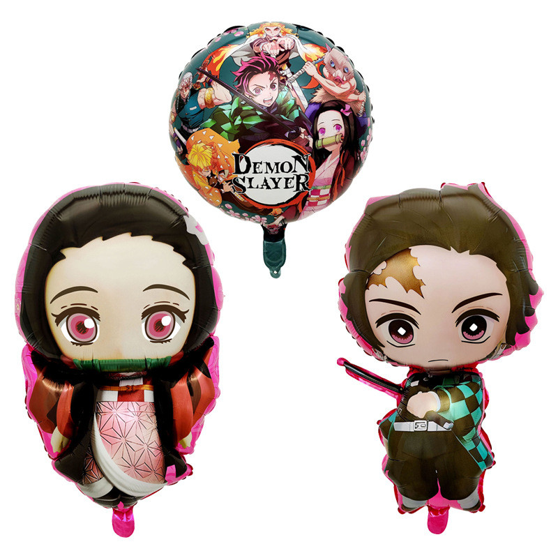 Demon Slayer Balloons Cartoon Kamado Tanjirou Nezuko figure Foil Ballon ...