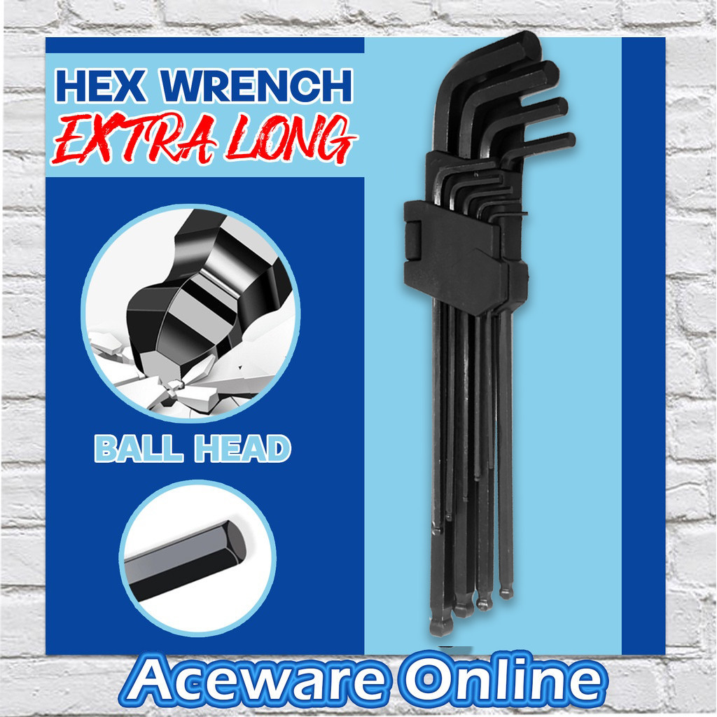 9PCS Allen Key 9pcs Durable Wrench Ball Point Head Allen Hex Key Set ...