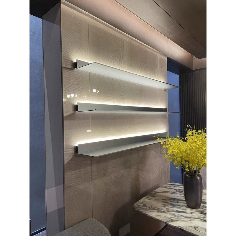 Storage Rack Aluminum Alloy Platen Metal Rack Wall Mount LED L-Shaped ...
