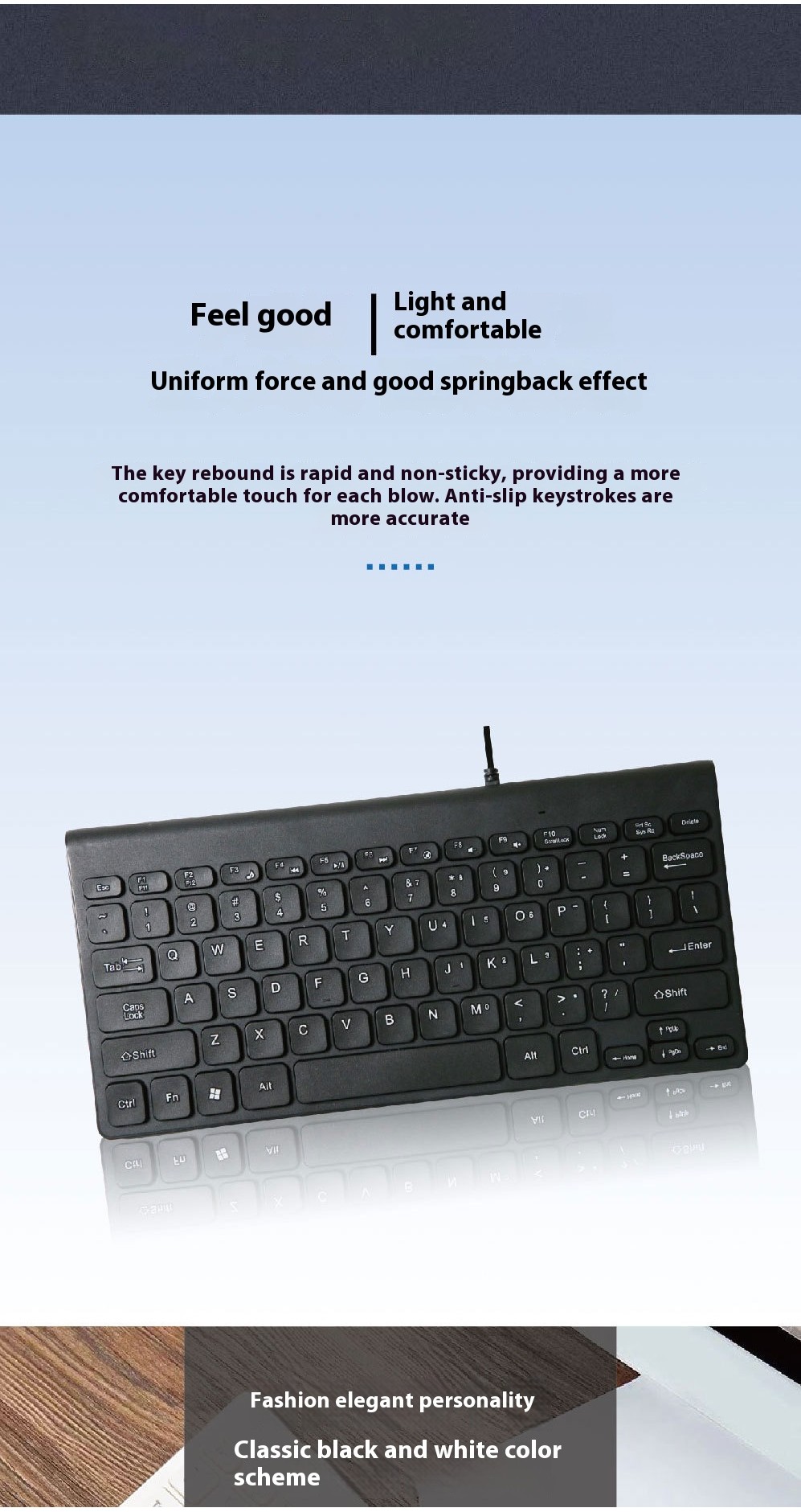 Ultra-Thin Mini Wired Keyboard Computer Business Office PC Mini ...