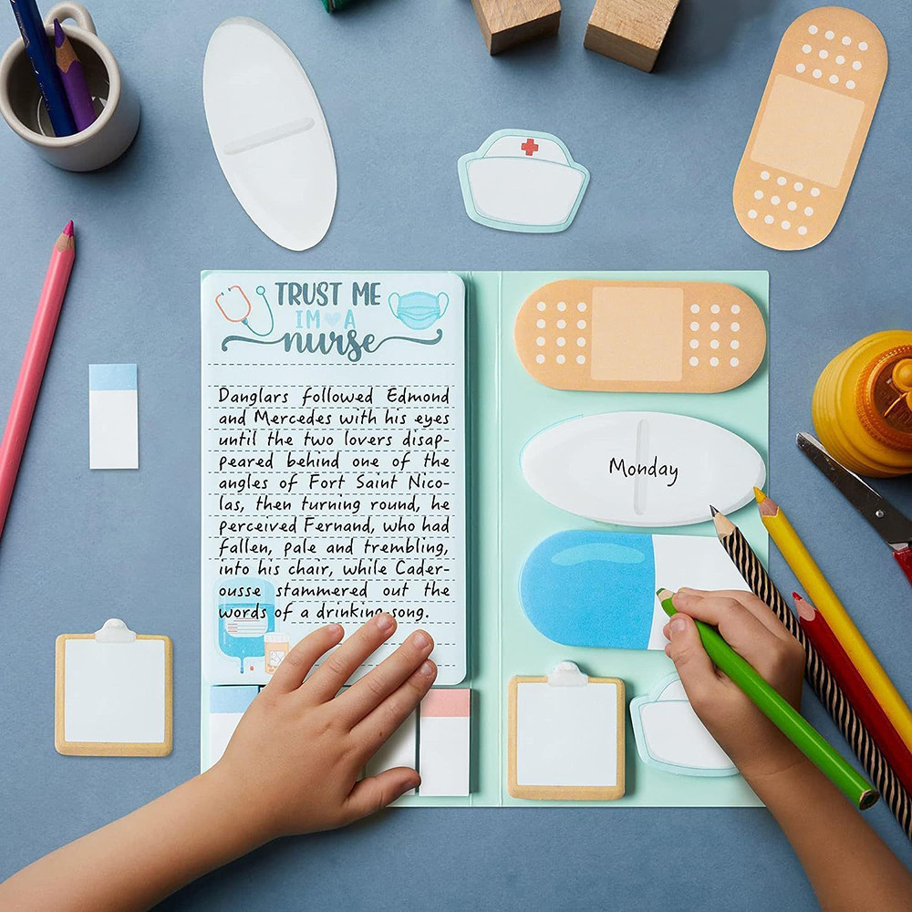 550 Sheets Cute Animals Sticky Notes Set Notepad Memo Classification ...