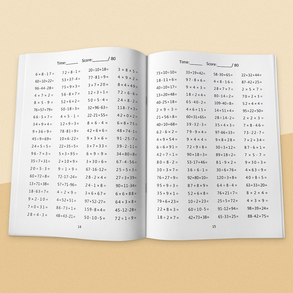 Kids Math Operations Practice Workbook 24 Page with Answer Addition ...