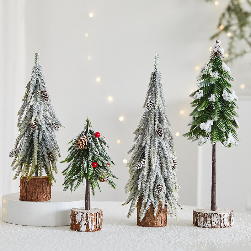 New Christmas Decorations Falling Snow Plush Christmas Tree PE Desktop ...