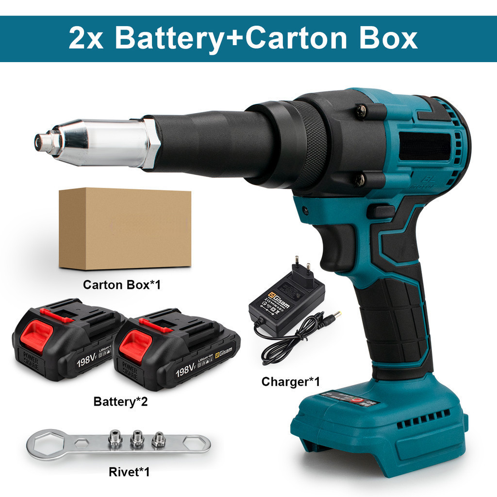 720W Portable Brushless Electric Rivet Gun 20000N Cordless Rivet Nut ...