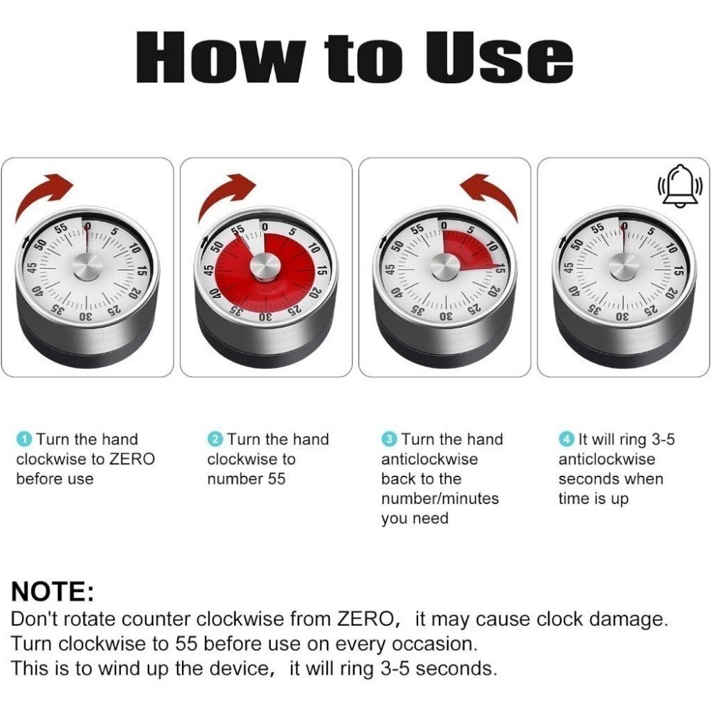 Digital Kitchen Timer Visual timers Cooking Tool Large LED Display ...