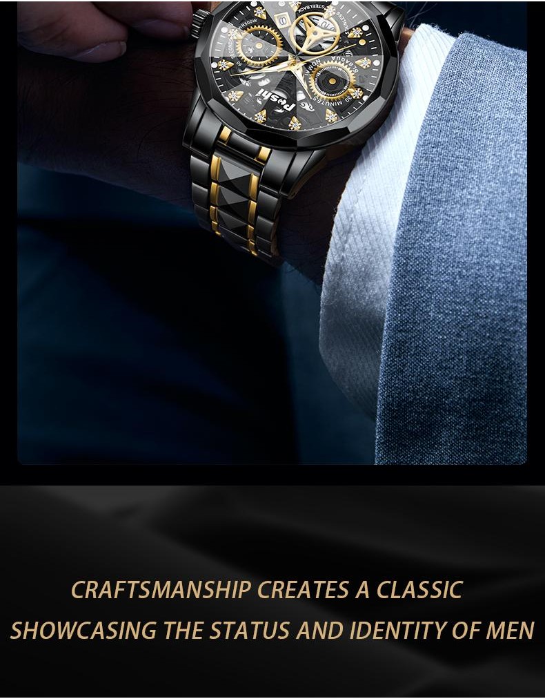 POSHI new automatic Men's Watch Rhombus Mirror non-mechanical watches ...
