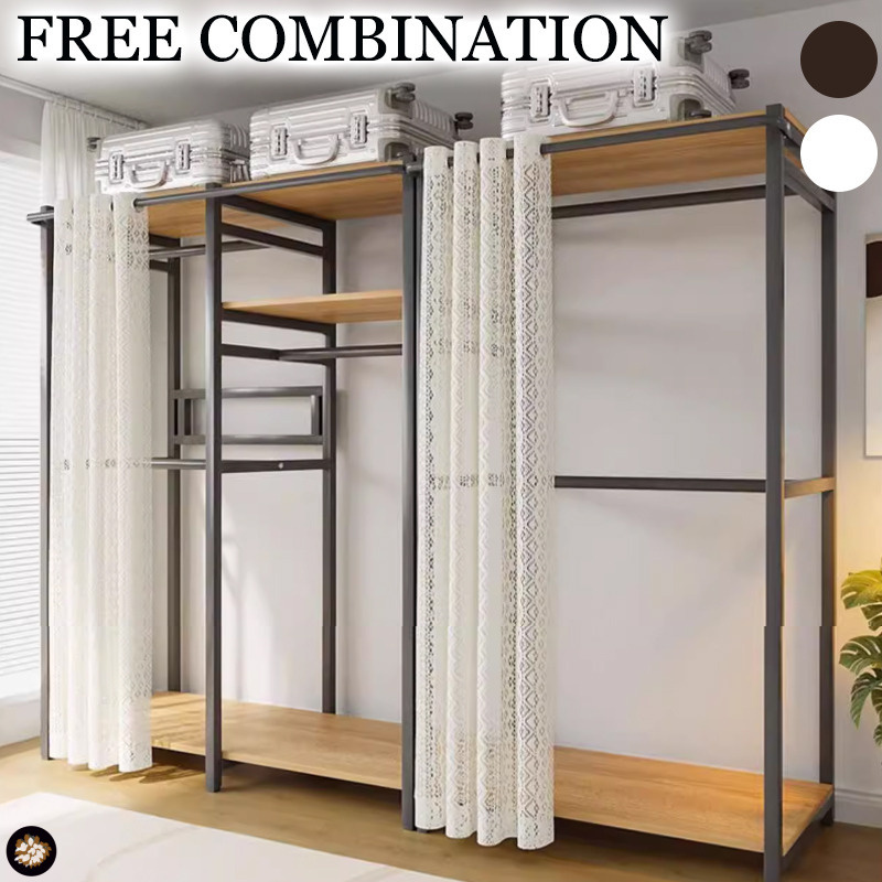MAQ Open Wardrobes Clothes Rack Hanging Coat Storage Rack, Walk-in ...