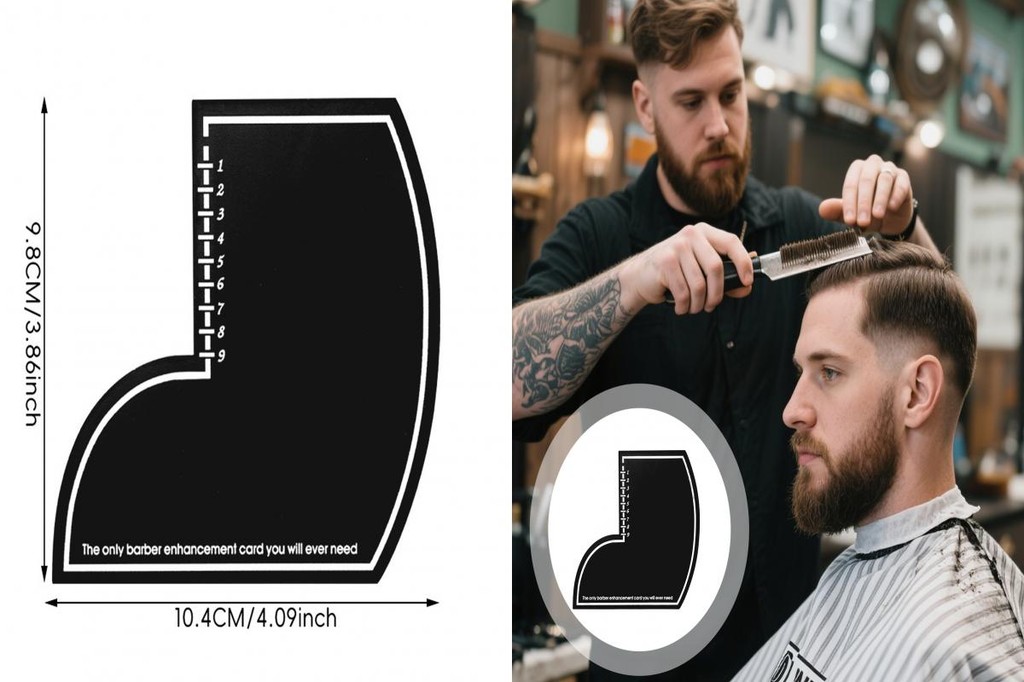 {BIG} Portable Hairline Card Men Haircut Template Professional Men's ...