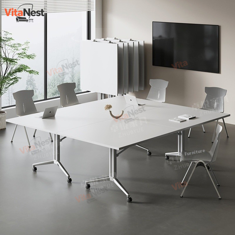 Conference Table With Wheel Movable Foldable Table Office Training ...