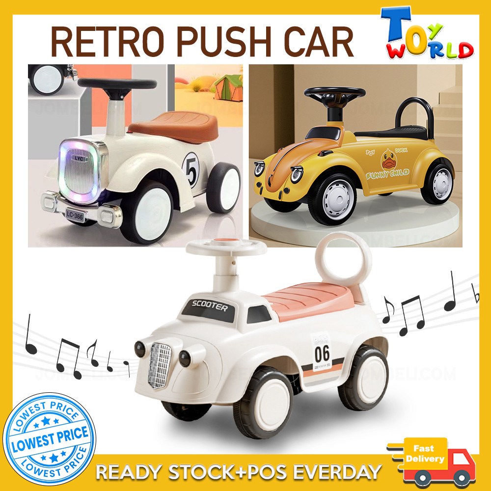Retro 4 Wheels Ride On Toy Car RETRO PUSH CAR | Shopee Singapore