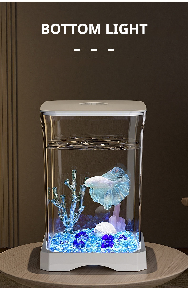 Desktop Eco Fish Tank Fighting Fish Tank Office Small Aquarium Desktop ...