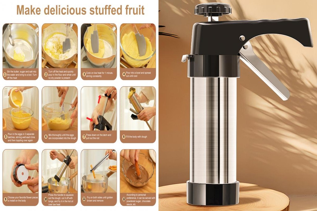 HOT Churro Making Set Churro Maker Stainless Steel Tip Stainless Steel ...