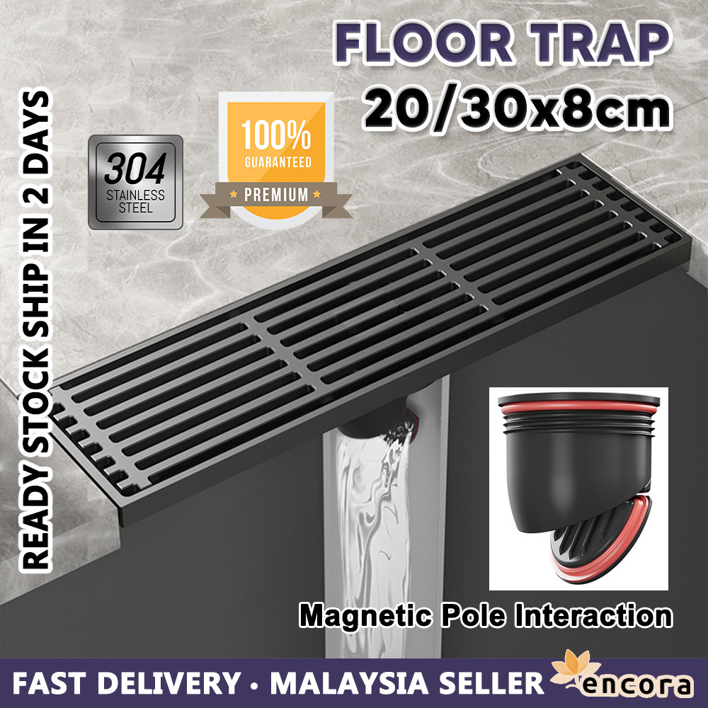 Encora 20/30CM Rectangular Floor Trap Anti Pest Bathroom Floor Grating ...