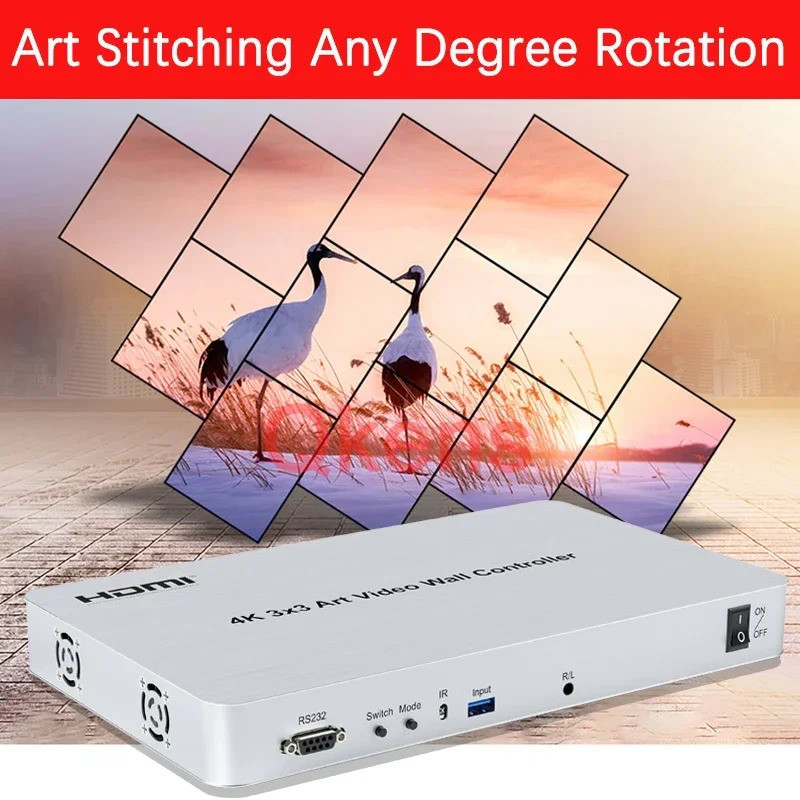 4K 3x3 2 3 4 5 6 8 9 TV Splicing Box Video Wall Processor Multi Screen ...