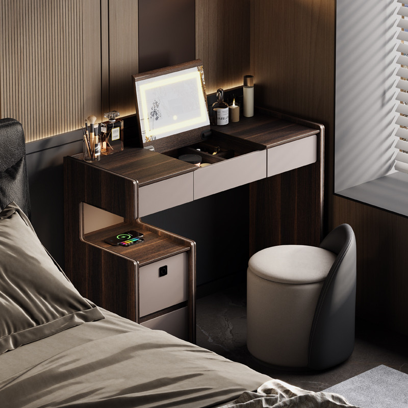 Italian Style Dressing Table Bedside Cabinet Integrated Safe Small ...