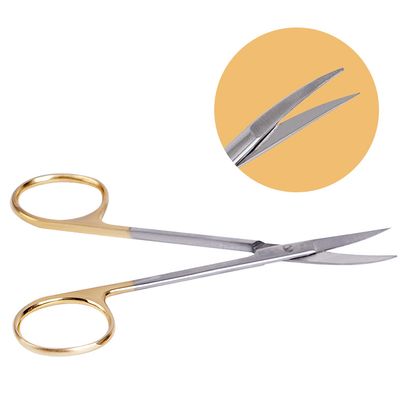 Dental Stainless Steel Medical Surgical Scissors Straight / Curved Tip ...
