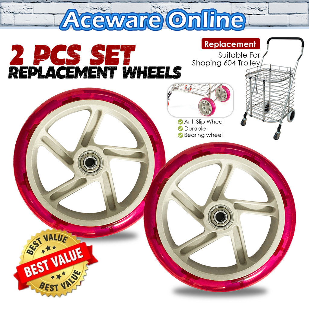 2Pcs Replacement Shopping Cart Wheel For 604 Shopping Trolley Roda ...