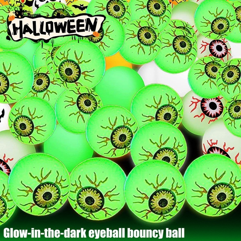 5/20PCS Halloween Glow in The Dark Eyeball Toys - Kids Gift Elastic ...