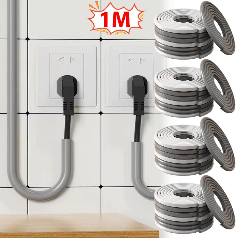 1M PVC Floor Cable Protector - Self-Adhesive, Retardant - Cable Hiders ...