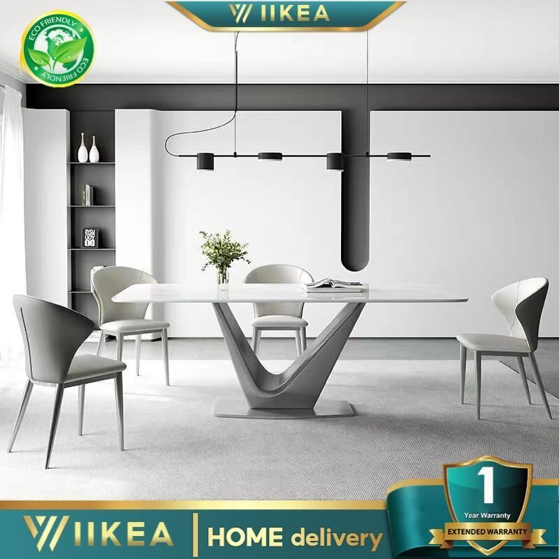 dining table simple rock slab dining table and chair modern light ...