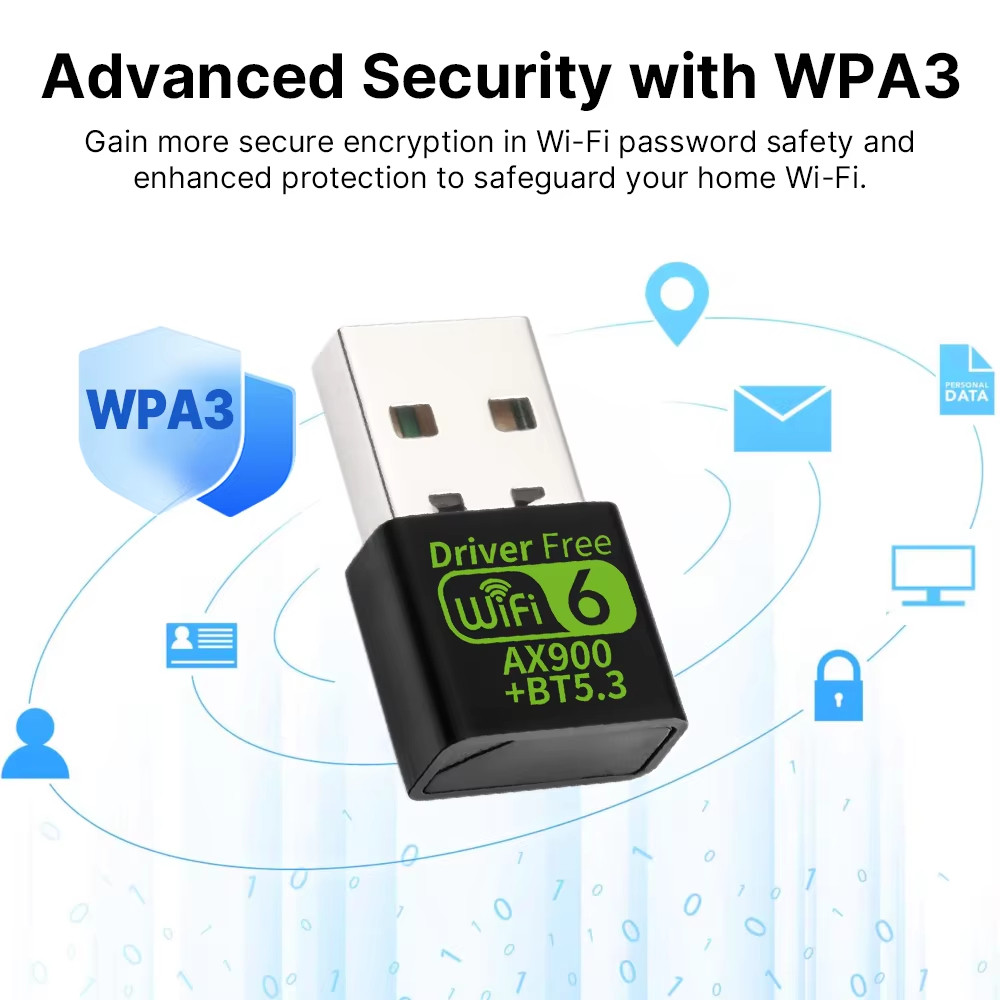 [Ready Stock] Adapter USB WiFi 6 AX900 Bluetooth 5.3 Wireless Tourist ...